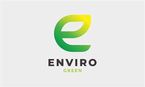 Logo Vector Minimalist Green Leaf Letter E Environment Simple Healthy
