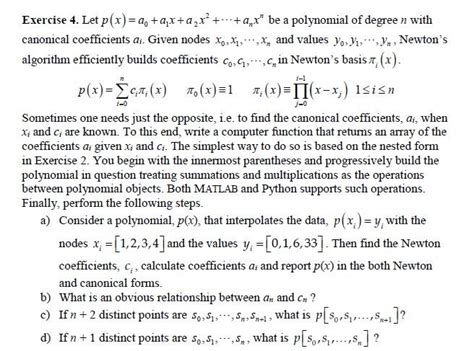 Exercise 4 Let P X A0 A1x A2x2 ⋯ Anxn Be A