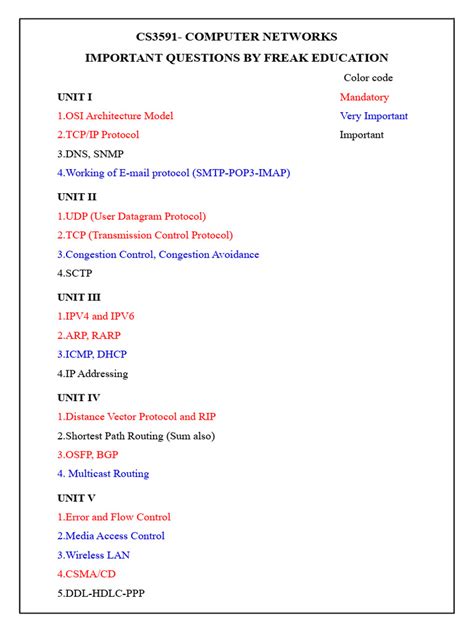 cs3591 computer networks important questions pdf