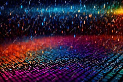 Colorful Technology Binary Matrix Code Abstract Wallpaper Patern