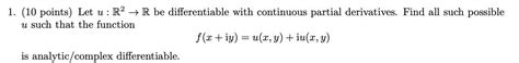 solved 1 10 points let u r2→r be differentiable with
