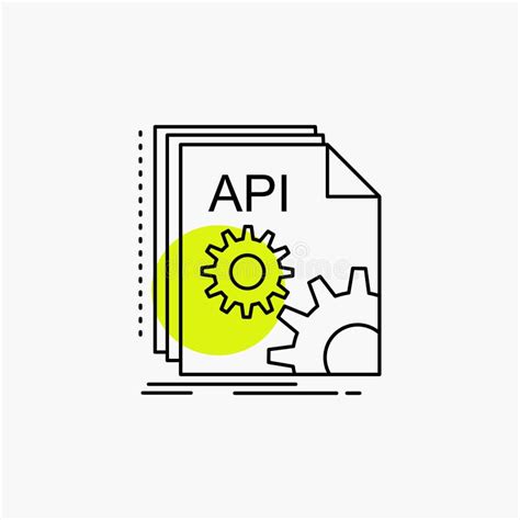 Api App Coding Developer Software Line Icon Stock Vector