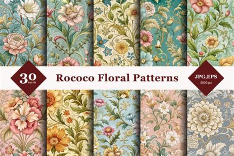 Rococo Floral Seamless Patterns 01 Graphic By Tridraw · Creative Fabrica