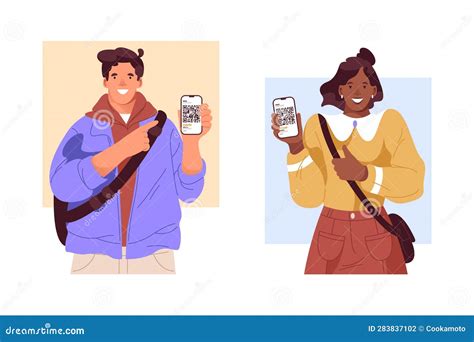 Qr Code Sign Creative App Scan Code Symbol Round Square Button Vector Illustration Isolated