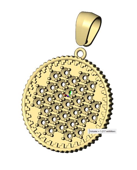 stl file diamond notched pattern coin with bail 3d print model 💎 ・3d