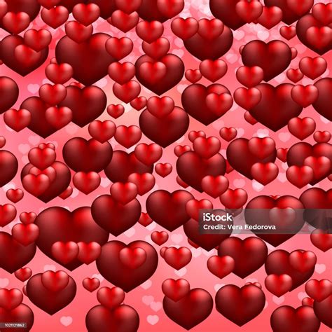 현실적인 레드 핑크 그라데이션 배경 색종이 마음 발렌타인 데이 벡터 일러스트 디자인 서식 파일을 편집 하 게 쉬운 3차원 형태에 대한 스톡 벡터 아트 및 기타 이미지