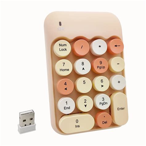 Getuscart Seaciyan Wireless Number Pad Ergonomic Cute Colorful Retro