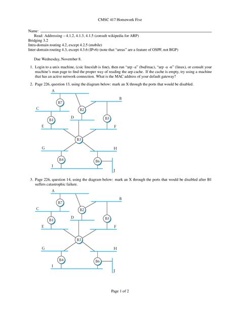 Homework 5 Questions Computer Networks Cmsc 417 Docsity