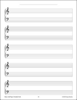 Music Staff Paper Printable Pack By Warm Hearts Publishing TpT