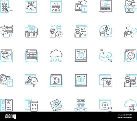 Business Intelligence Linear Icons Set Analytics Big Data Dashboards