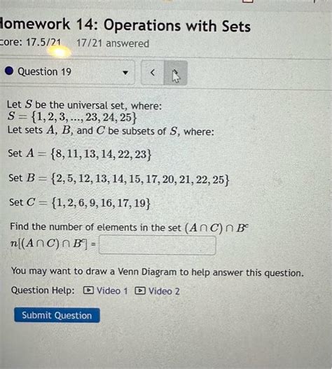 solved lomework 14 operations with sets core 17 5 21 17 21