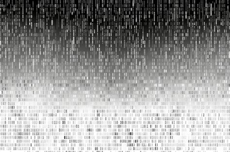 white digital matrix of binary code numbers background premium ai