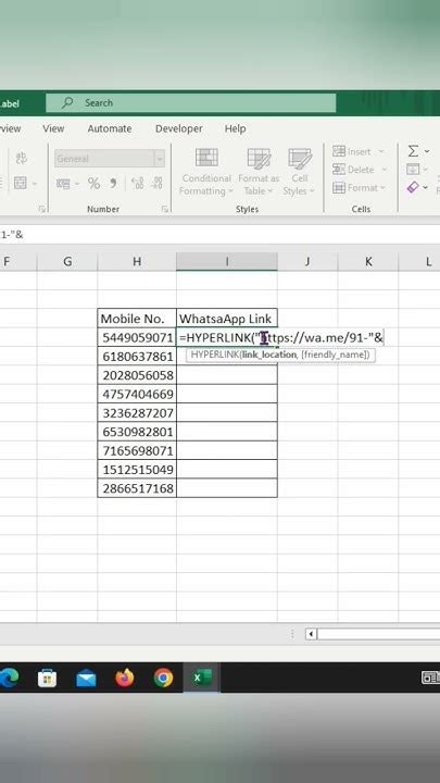 How To Link Whatsapp Number In Excel Sheet Exceltricks Viral Exceltips Excel Excell