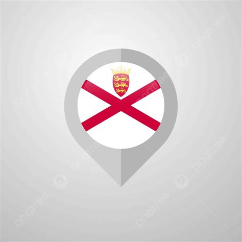 Map Navigation Pointer With Jersey Flag Design Vector Icon Pointer
