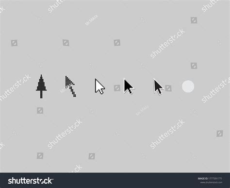 Mouse Cursor Evolution Left Worlds First Stock Vector Royalty Free