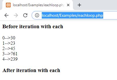 PHP Each And Foreach To Iterate Array Elements CSVeda