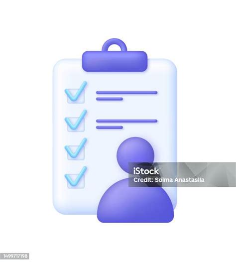 3d 면접 고용 양식 아이콘입니다 공석에 대한 후보자 설문지 체크리스트 구직 인적 자원 사업 3차원 형태에 대한 스톡 벡터 아트 및 기타 이미지 Istock