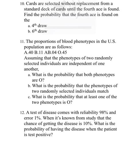 solved 10 cards are selected without replacement from a