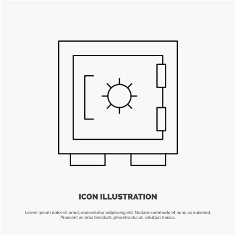 Lock Locker Security Secure Line Icon Vector 14874257 Vector Art At