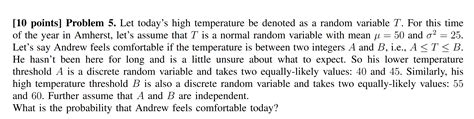 solved [10 points] problem 5 let today s high temperature