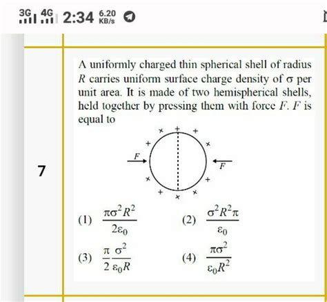 3g 4g 2 34 6 20 A Uniformly Charged Thin Spherical Shell Of Radius R Car