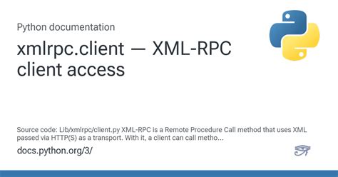 Xmlrpcclient — Xml Rpc Client Access — Python 3137 Documentation