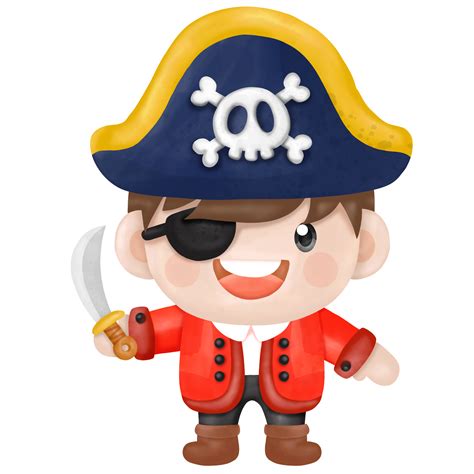 Enfants Capitaine Pirate Et Personnages Marins Aquarelle Clipart 11026671 Png