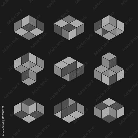 Cube Logo Concept Vector Illustration Flat Design Style Cube Construction Sign Pattern