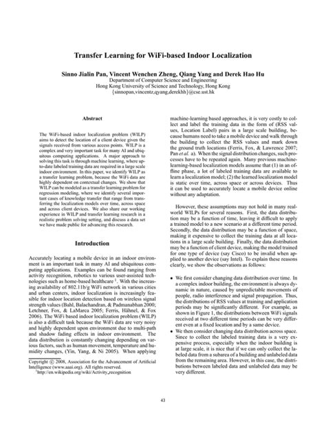 Transfer Learning For Wifi Based Indoor Localization