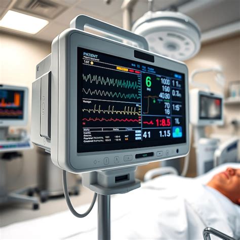 hightech patient monitor in hospital room with realtime data premium