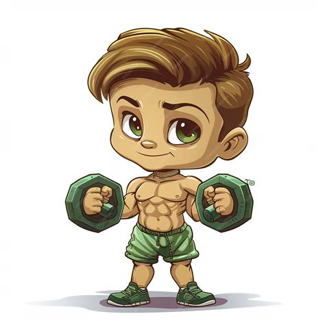 A Cartoon Angry Bodybuilder Pumping Biceps Premium Ai Generated Image