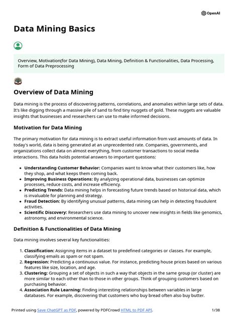 Data Mining Basics Pdf Statistics Data Analysis