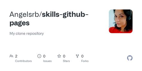 GitHub Angelsrb Skills Github Pages My Clone Repository