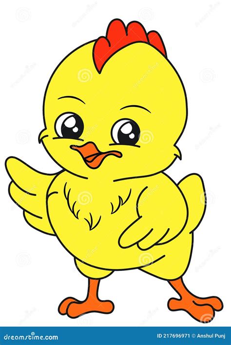 Página Para Colorear Ilustración Con Lindo Bebé De Pollo De Dibujos
