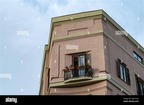 Palermo Sicily Italy December 14 2023 Corner Facade And Balcony Of An Upper Class