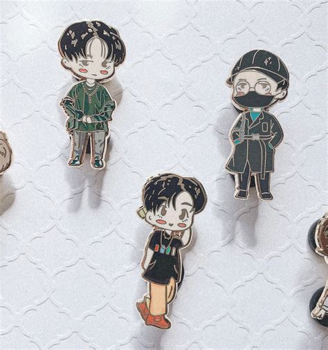 Instock Bts Chibi Fashion Pin Standard Etsy