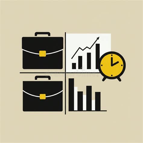Four Quadrants Depict Business And Productivity Concepts Two Black