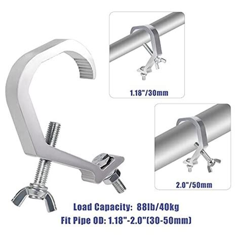 2pcs 1 18 2inch Stage Light Clamp Hooks Metal Truss C Clamp Mounting For Heavy Duty 88lb Stage