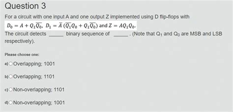 Solved For A Circuit With One Input A And One Output Z