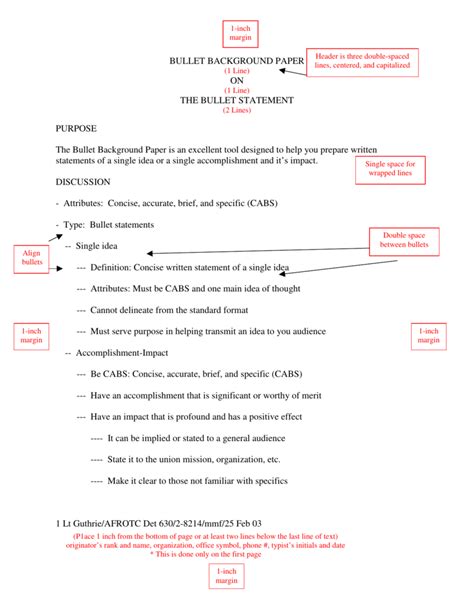 Bullet Statement Examples At Frank Ray Blog