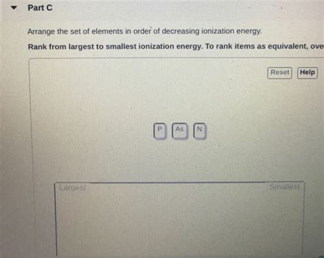 solved part a arrange the set of elements in order of