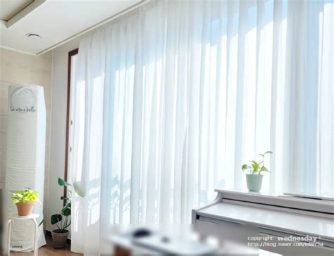 차르르커튼 셀프 설치 후기 모던하우스 호텔식 먼지없는 2배 나비주름 쉬폰커튼 네이버 블로그