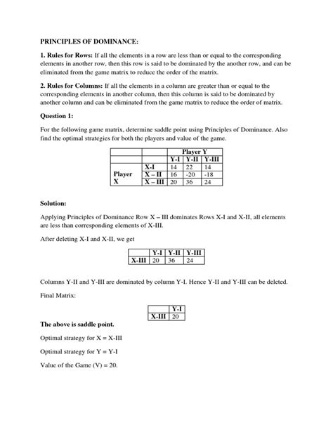 game theory pdf matrix mathematics linear algebra