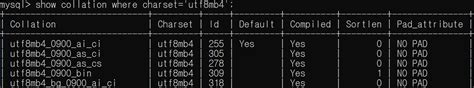 [mysql]character set과 collation