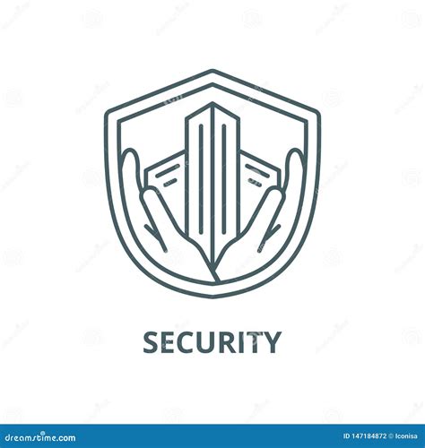 Security Vector Line Icon Linear Concept Outline Sign Symbol Stock Vector Illustration Of