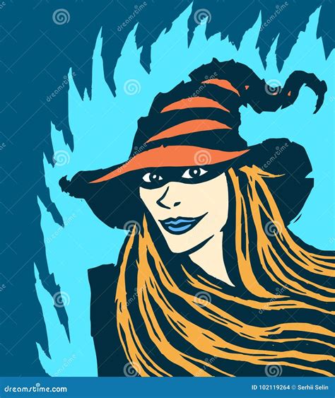 Cute Redhead Witch Vector Illustration Stock Vector Illustration Of Coquette Party
