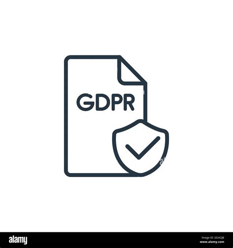 Gdpr Outline Vector Icon Thin Line Black Gdpr Icon Flat Vector Simple