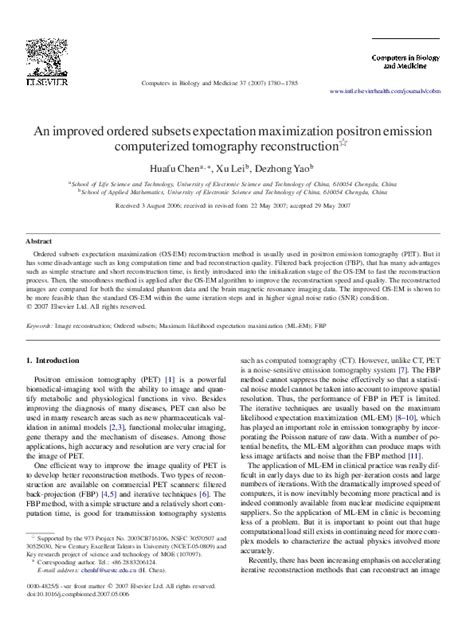 Pdf An Improved Ordered Subsets Expectation Maximization Positron