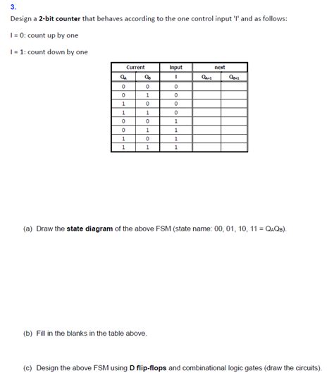solved 3 design a 2 bit counter that behaves according to