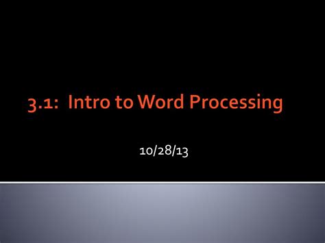 PPT Intro To Word Processing PowerPoint Presentation Free Download ID